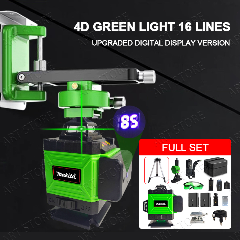【In Stock】16 Line 4D Laser Level Green Light Self-Leveling 360° Rotary ...