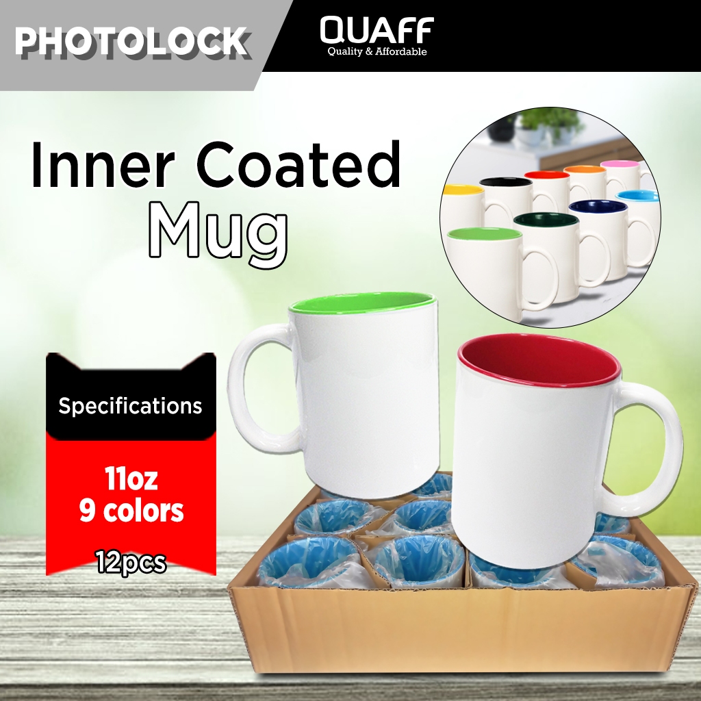 (12PCS) QUAFF Sublimation Coated Inner Color Mug 11OZ (Blanks) | Shopee ...