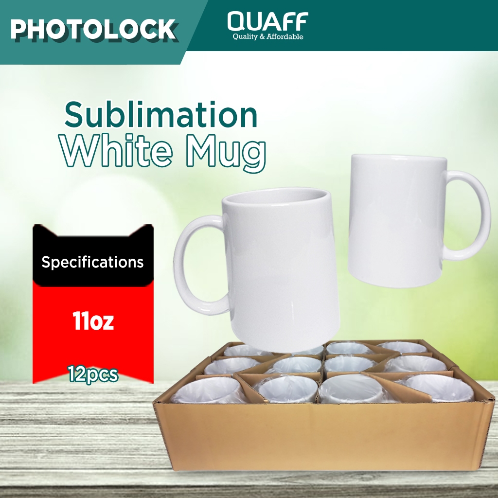 (12PCS) QUAFF Sublimation Coated White Mug 11OZ | Shopee Philippines
