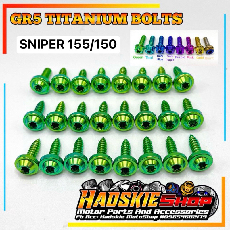 REAL TITANIUM GR5 SNIPER 150/155 BODY BOLTS SET (24pcs) | Shopee ...