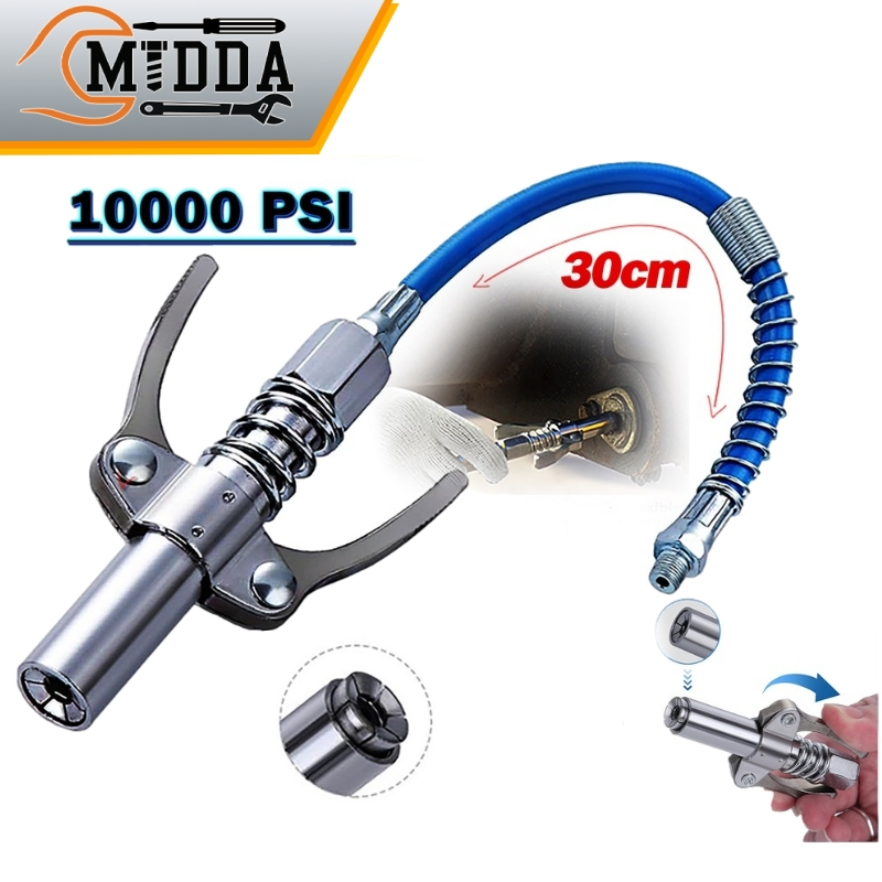 Quick Release Grease Gun with 30cm Hose Clamp Type Grease Nozzle ...