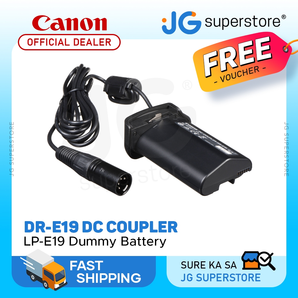 Canon DR-E19 DC Coupler LP-E19 Dummy Battery w/ XLR 4-Pin for AC-E19 AC Adapter & Select EOS ...