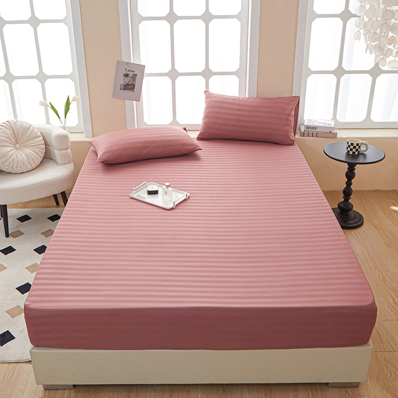 3in1 Set Plain Stripe Canadian Cotton Bedsheet Fully Garterized Plain ...