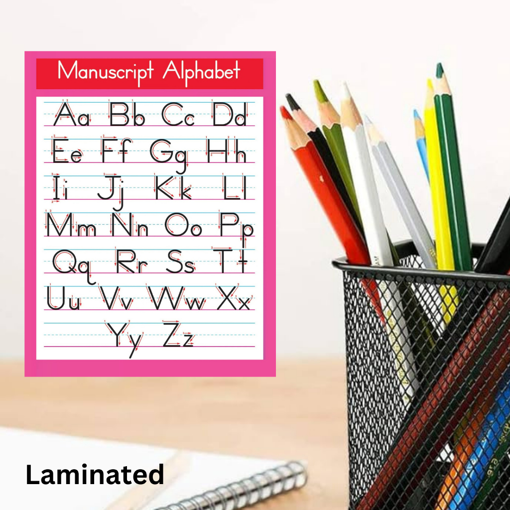Laminated Manuscript Alphabet Charts, and Cursive Alphabet Charts for ...