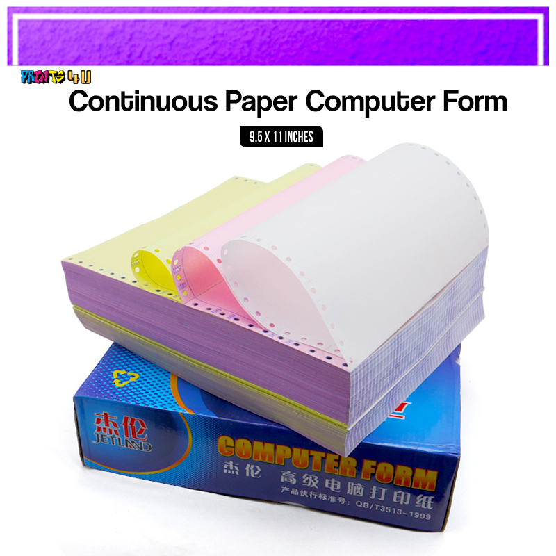 3 Ply Carbonless Continuous Paper Computer Form 9.5 X 5.5inches Tear ...