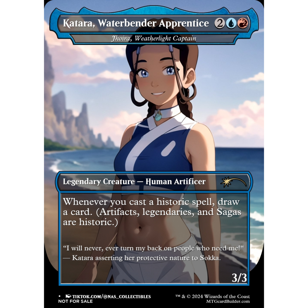 Katara Waterbender ALT Custom MTG Token Foil, Glossy, 3D, Glossy ...