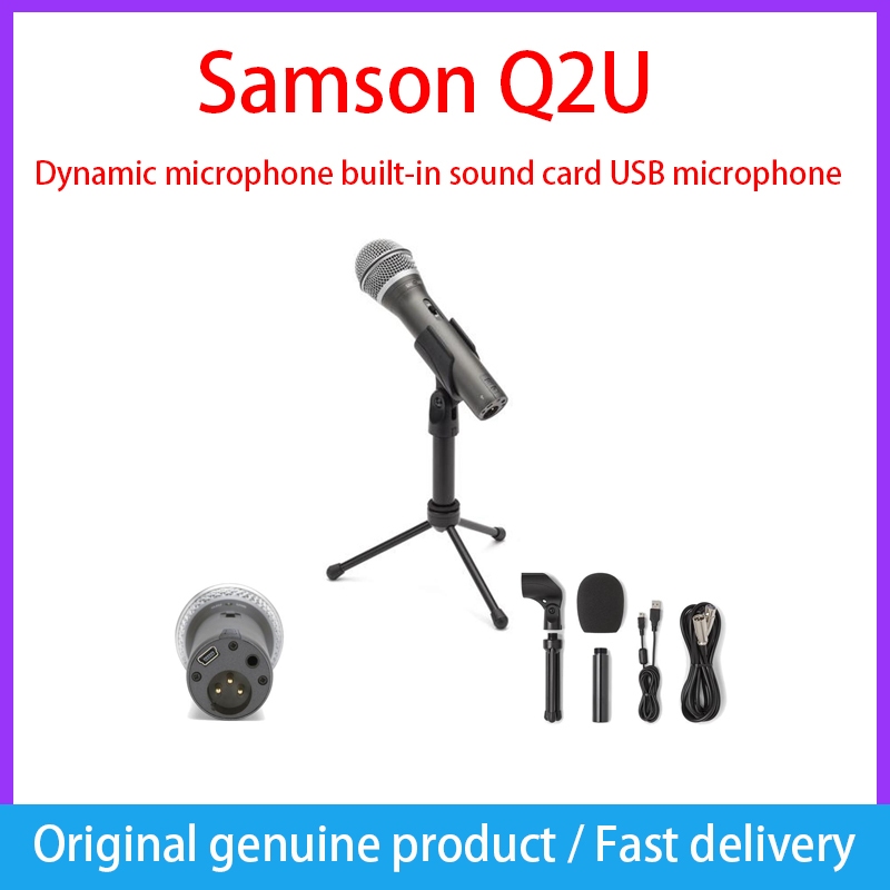 Samson Q2U USB / XLR Dynamic Microphone Recording and Podcasting Pack ...