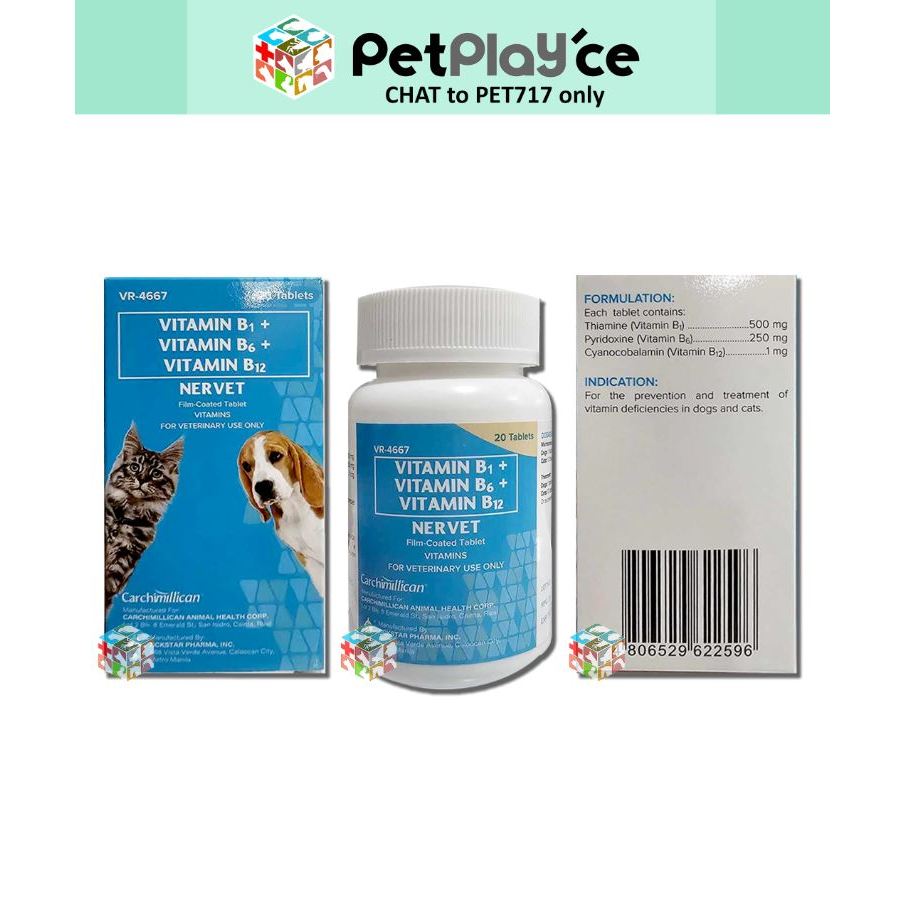 Nervet Vitamin B-Complex for Dog and Cat 20 Tablets Cani Meds | Shopee ...