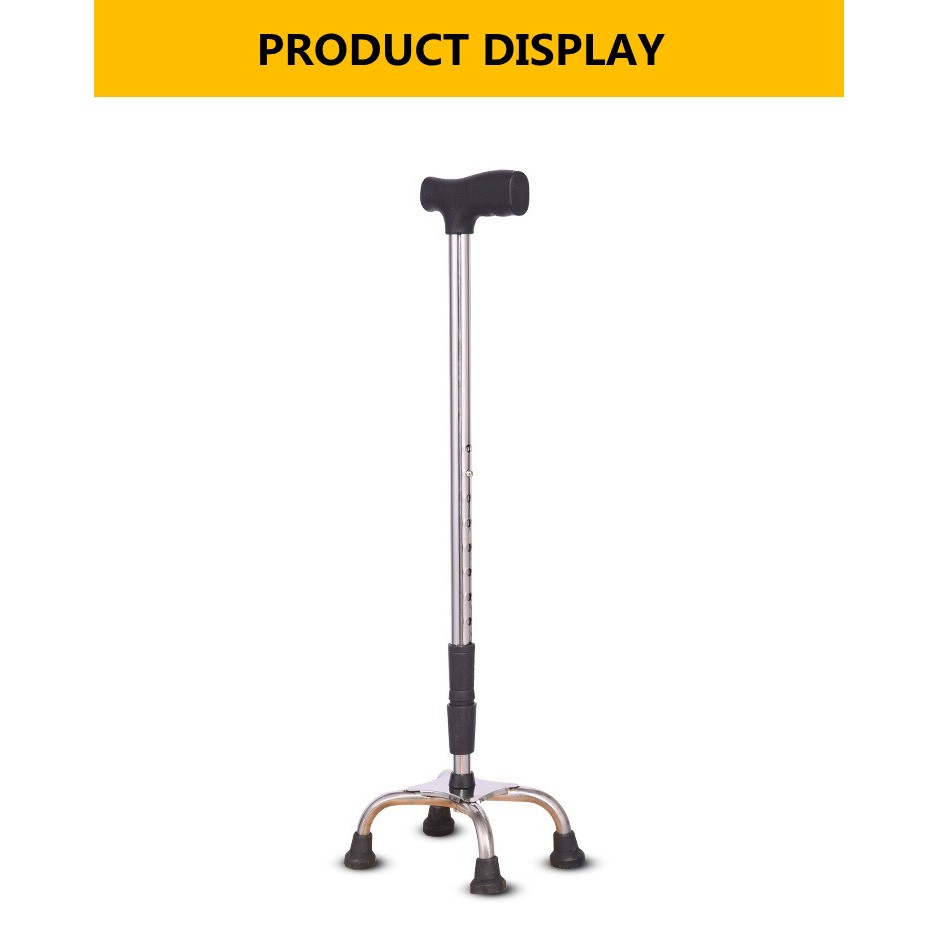 Adjustable Lightweight Crutch Quadripod Cane Medical Walking Stick 4 ...