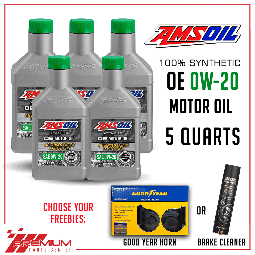 AMSOIL OE 0W-20 100% Synthetic Motor Oil 5 Quarts ( Free good year horn ...