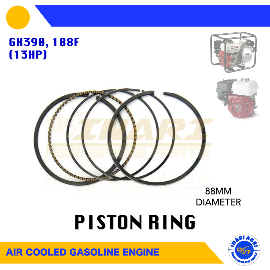 PISTON RING STD GX390 188F 13HP AIR COOLED GASOLINE ENGINE | Shopee ...