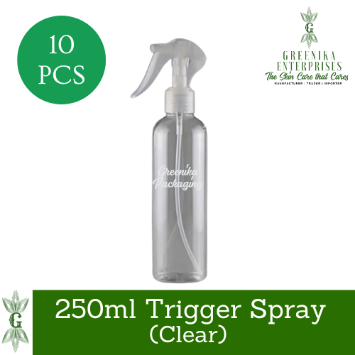 10 PCS - 250ML TRIGGER SPRAY (CLEAR BOTTLE - CLEAR TRIGGER SPRAY ...