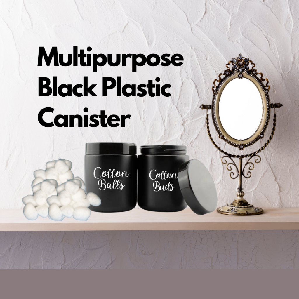 Hiraya Ph Black Plastic Canister Jar Garapon 500ml / 1000ml Kitchen ...