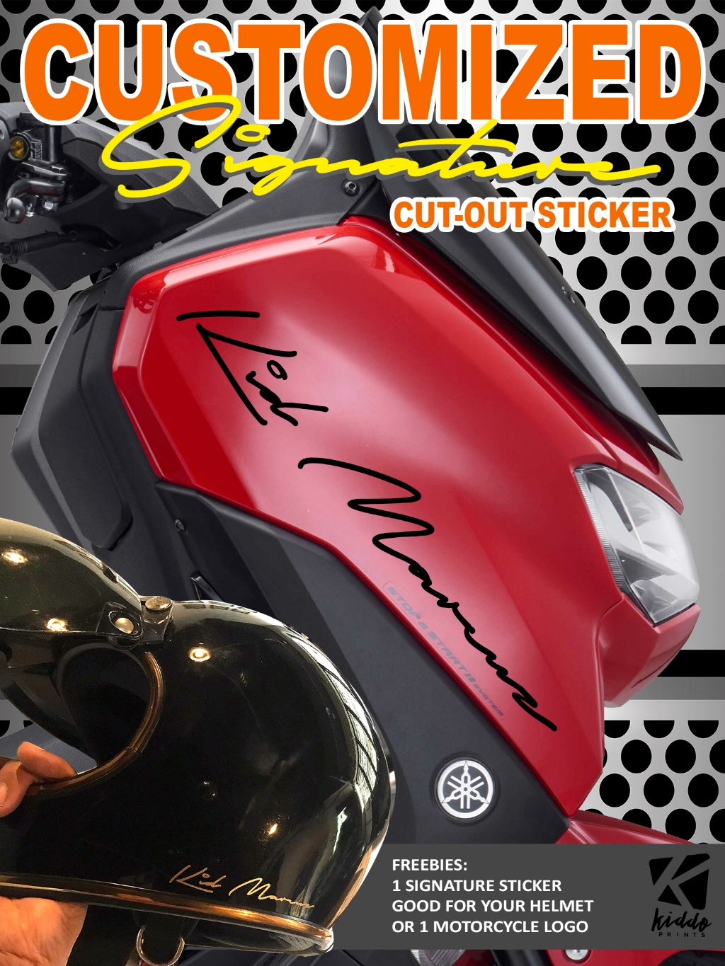 Customized Personalized Sticker for Motorcycle Bike Cars Waterproof ...