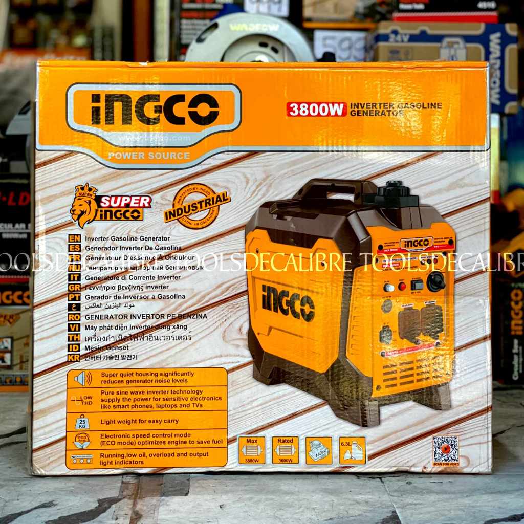 INGCO Inverter Gasoline Generator Silent Type 3800w 4.0KVA GEI40006-5P ...