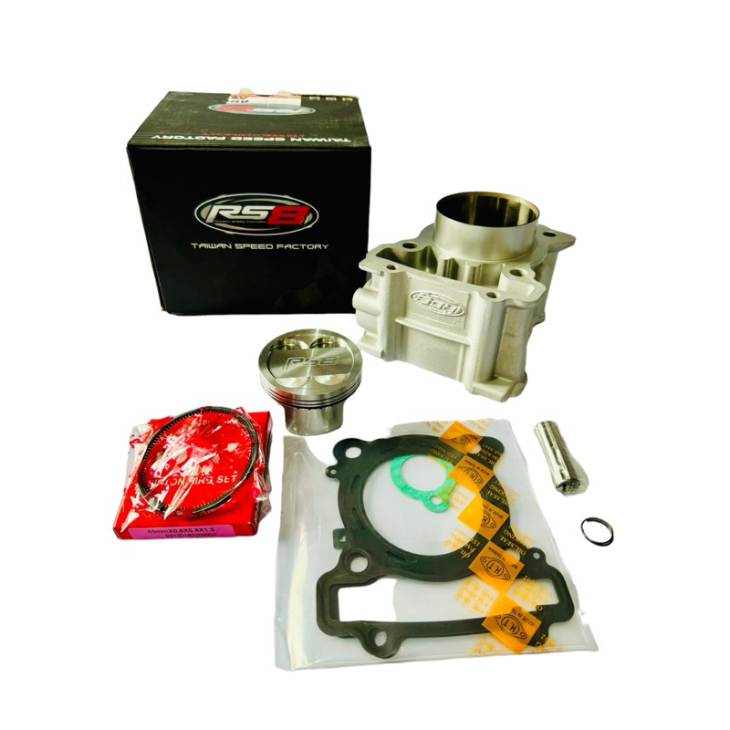 RS8 65mm CHROME BORE CERAMIC BLOCK WITH PISTON KIT AEROX155 / NMAX 155 ...