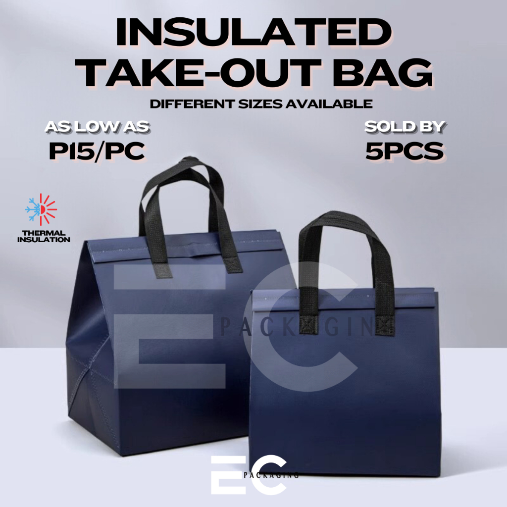 [EC] 5/10 Pcs NavyBlue Thermal Insulated Take-Away Bag Ice cream ...