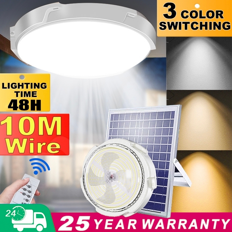 Solar ceiling light 3 colors solar light waterproof indoor solar led ...