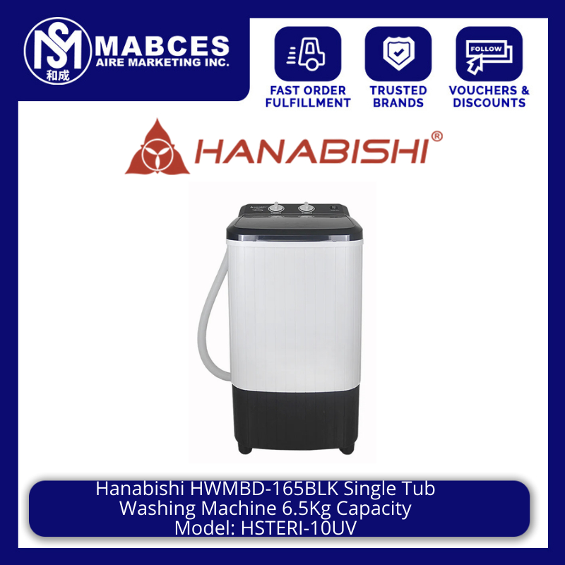 Hanabishi HWMBD-165BLK 6.5Kg Single Tub Washing Machine | Shopee ...