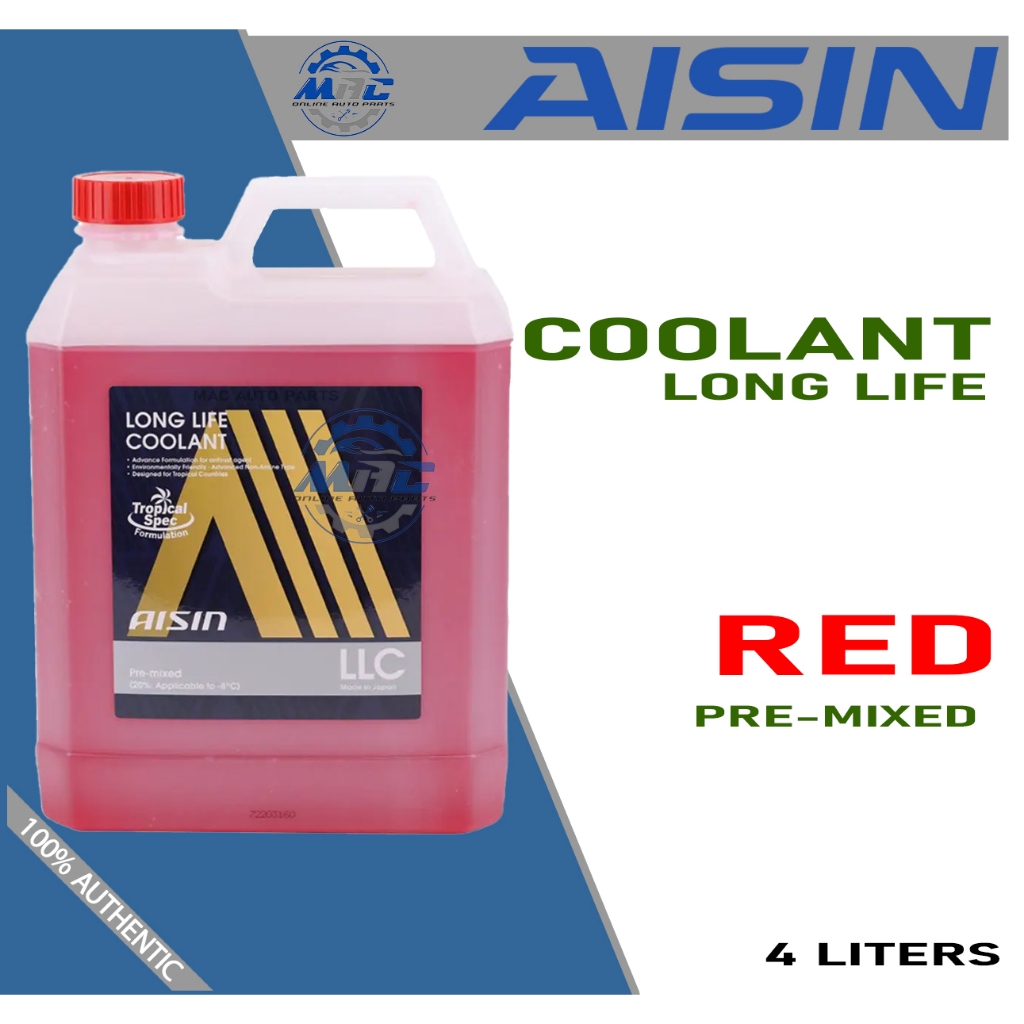 AISIN COOLANT Long Life Color RED 4 Liters Pre-mixed | Shopee Philippines
