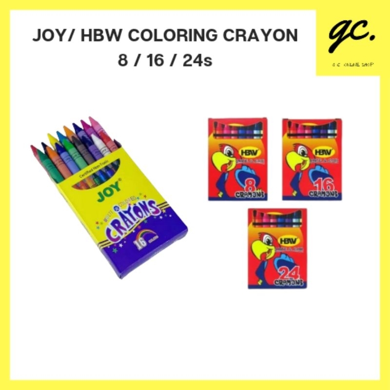 GC HBW or Joy Coloring Crayons in 8 16 24pcs | Shopee Philippines