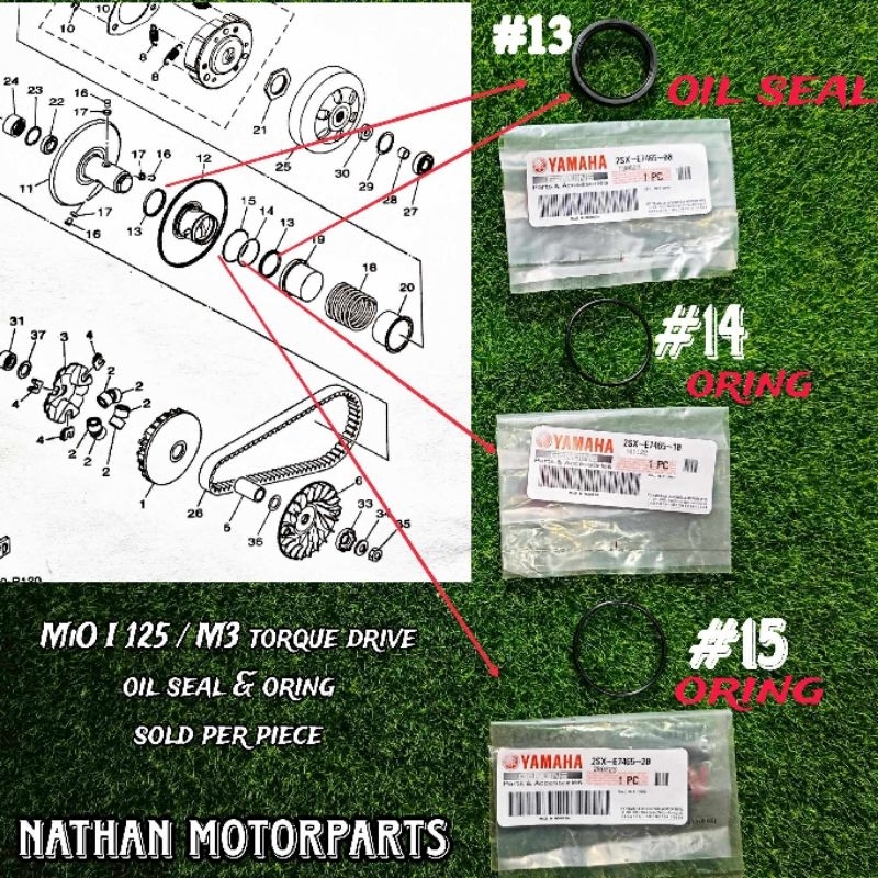 TORQUE DRIVE OIL SEAL & O-RING ( M3,MIO I 125) SOLD PER PIECE | Shopee ...