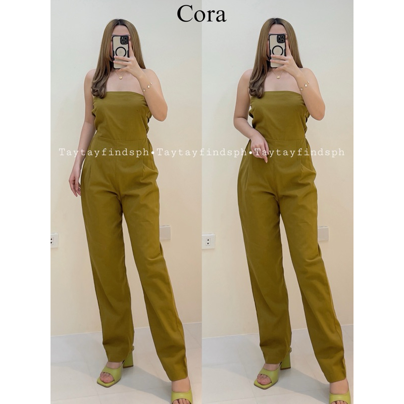 CORA TUBE LINEN JUMPSUIT | taytayfindsph | Shopee Philippines
