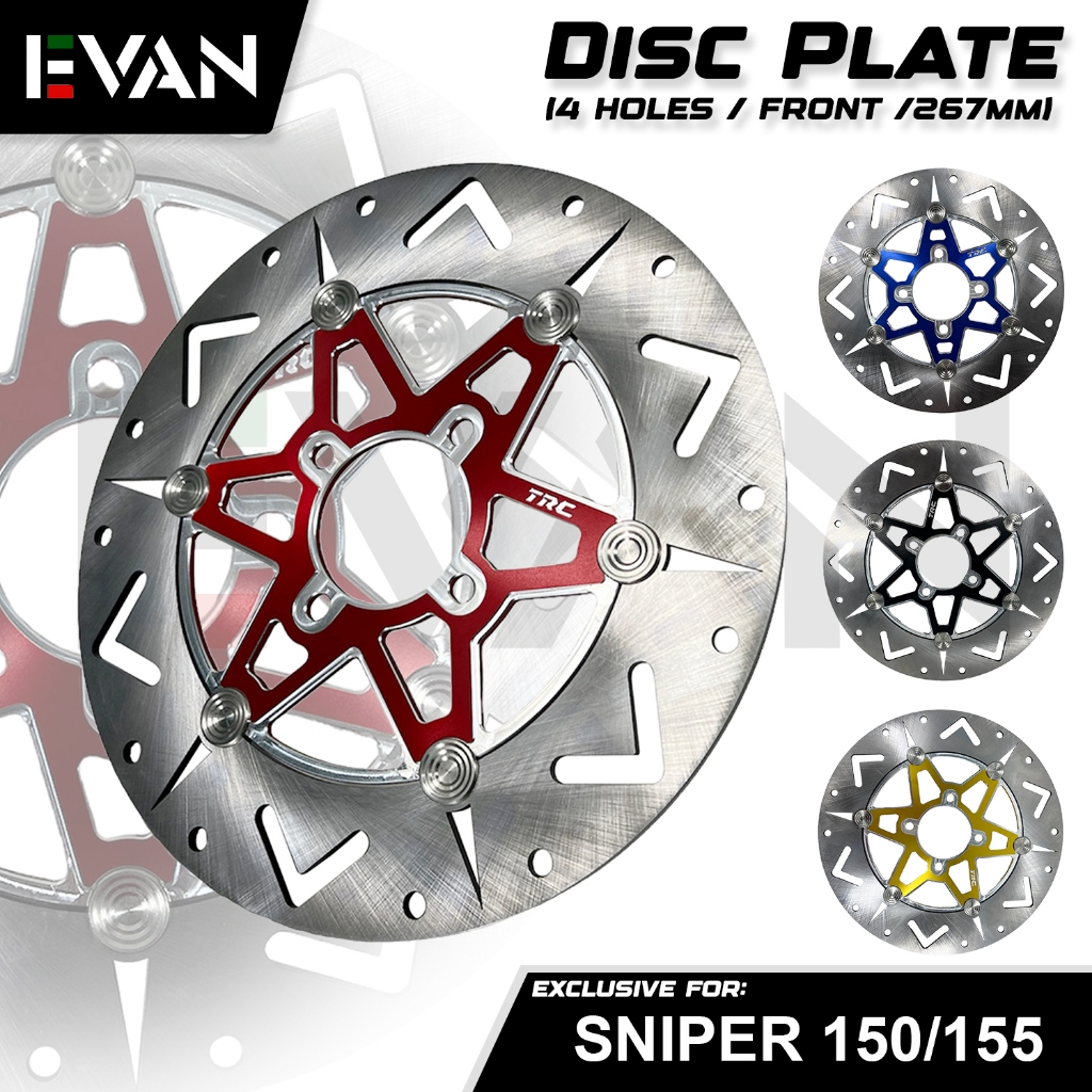 EVAN.PH TRC FLOATING FRONT DISC BRAKE 4 HOLES 245mm for Sniper 150/155 ...