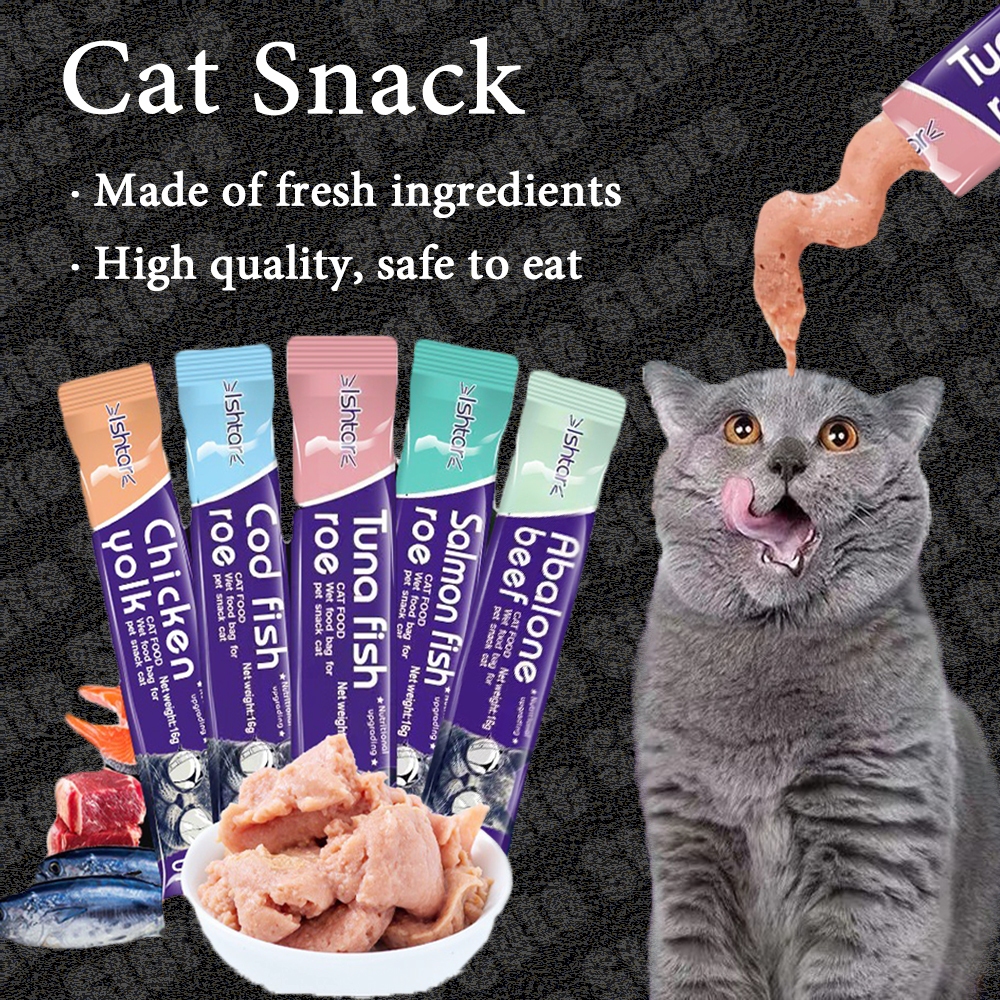 Pet Snacks Cat Kitten Snacks Cat Treats Fresh Wet Food 15g | Shopee ...