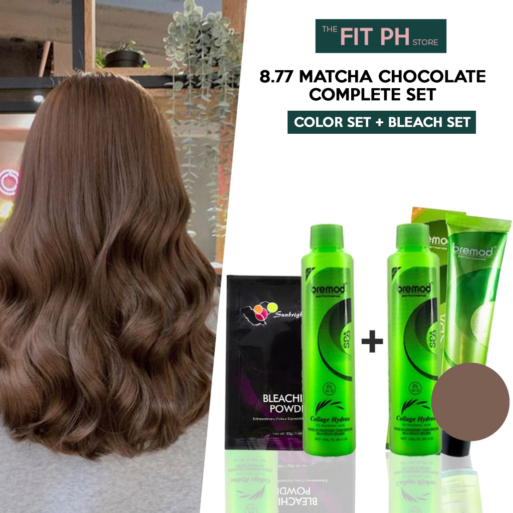 Original Bremod Hair Color 8.77 Matcha Chocolate Complete (Color set ...
