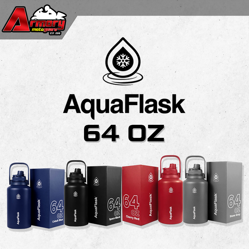 AQUAFLASK (64 OZ) Wide Mouth with Spout Lid Vacuum Insulated Stainless ...