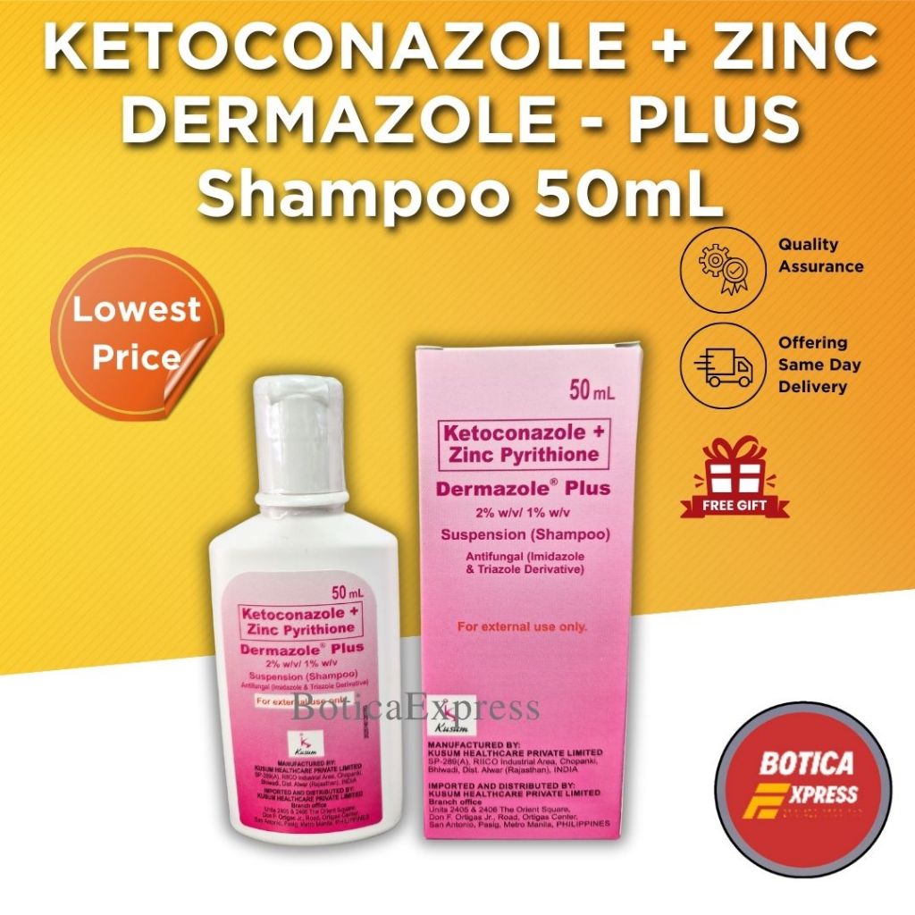 Dermazole Plus Zinc Shampoo 50ml | Shopee Philippines