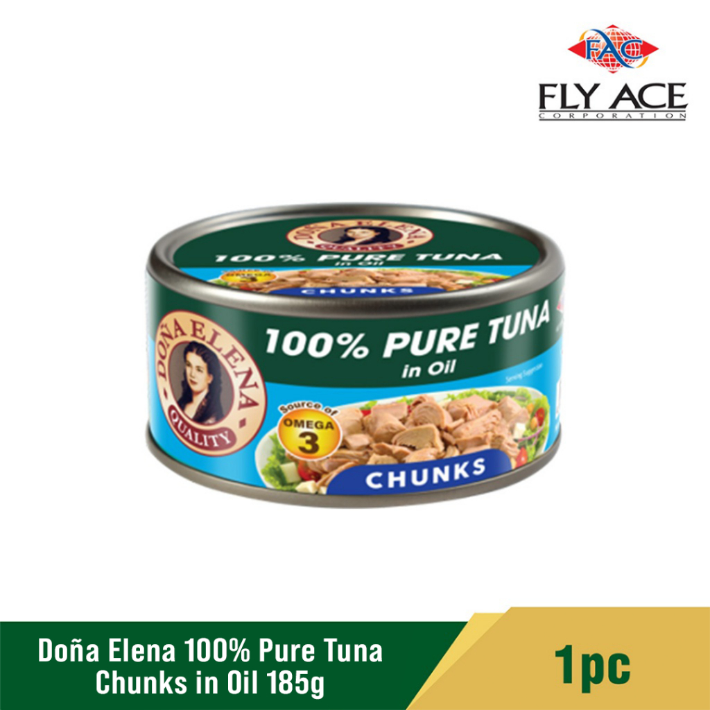 Doña Elena 100% Pure Tuna Chunks in Oil 185g | Shopee Philippines