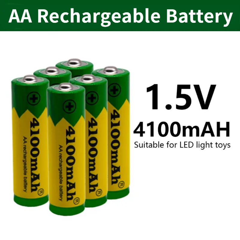 AA AAA 1.5V Rechargeable Battery 4100mAh 2800mAh Alkaline Battery For ...