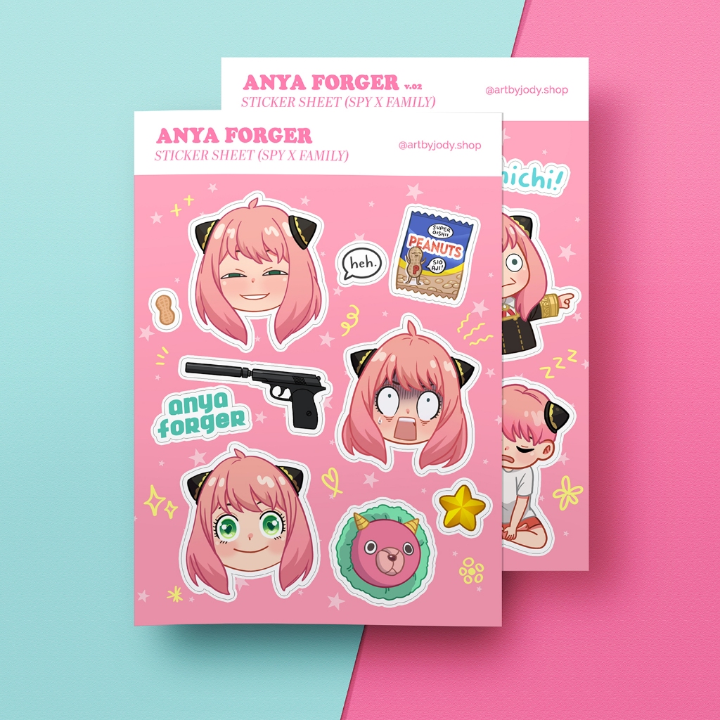 Spy x Family Anya Forger Journal Sticker Sheet | ArtbyJody.Shop ...