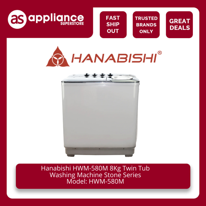 Hanabishi HWM-580M 8 Kg Twin Tub Washing Machine Stone Series | Shopee Philippines