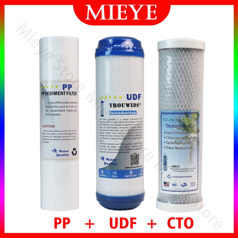 3 Stages Home Water Purification Replacement Filter 10 Inches PP/UDF ...