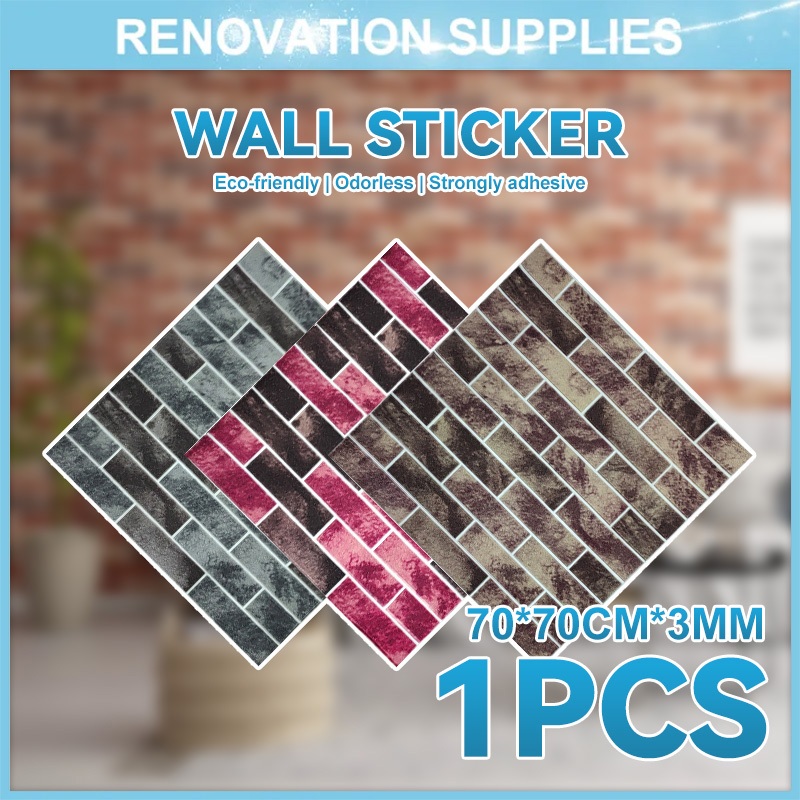 Big Size 70x77cm 3D Bricks Wallpaper Adhesive Waterproof Foam Sticker ...