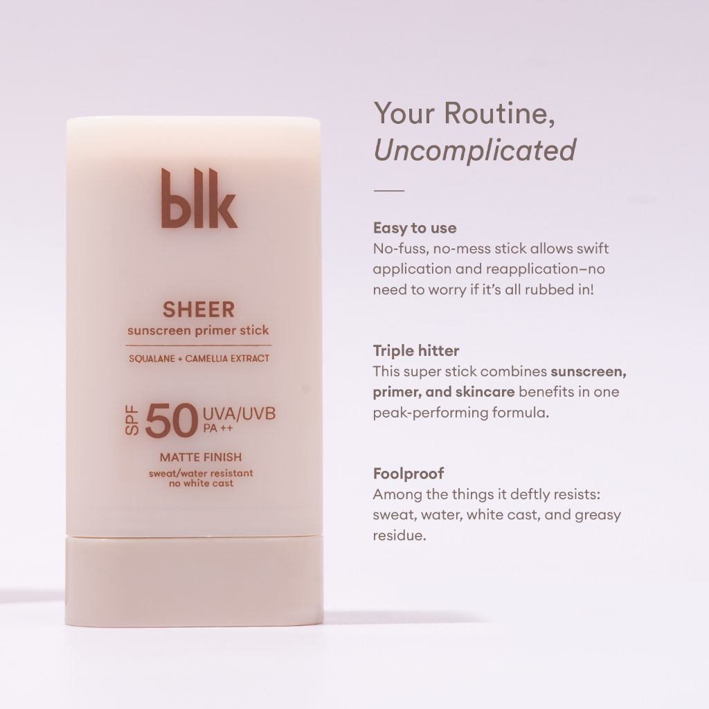 blk cosmetics universal sheer sunscreen primer stick SPF50 UVA/UVB PA++ ...