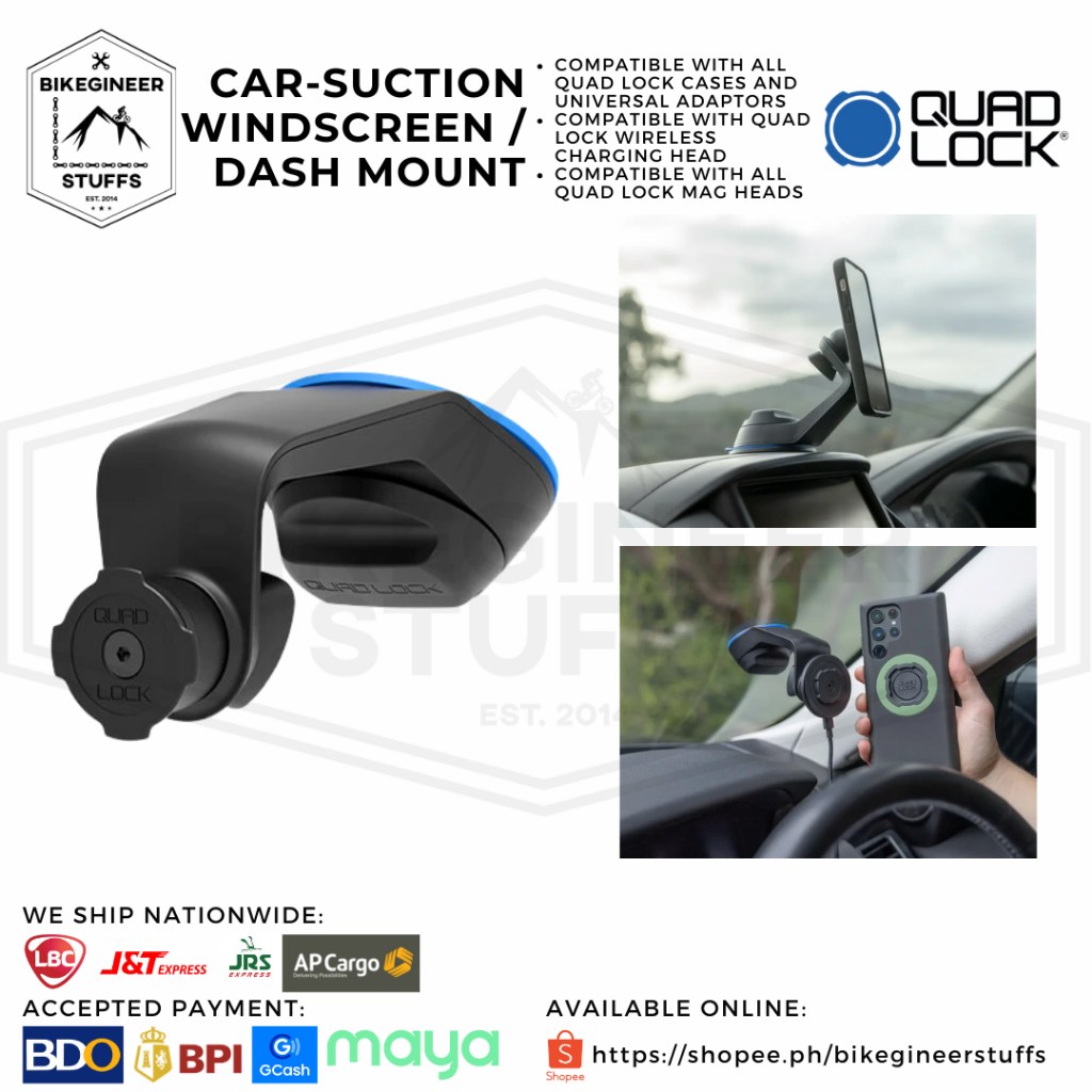 Quad Lock Car Suction Windscreen/Dash Mount | Shopee Philippines