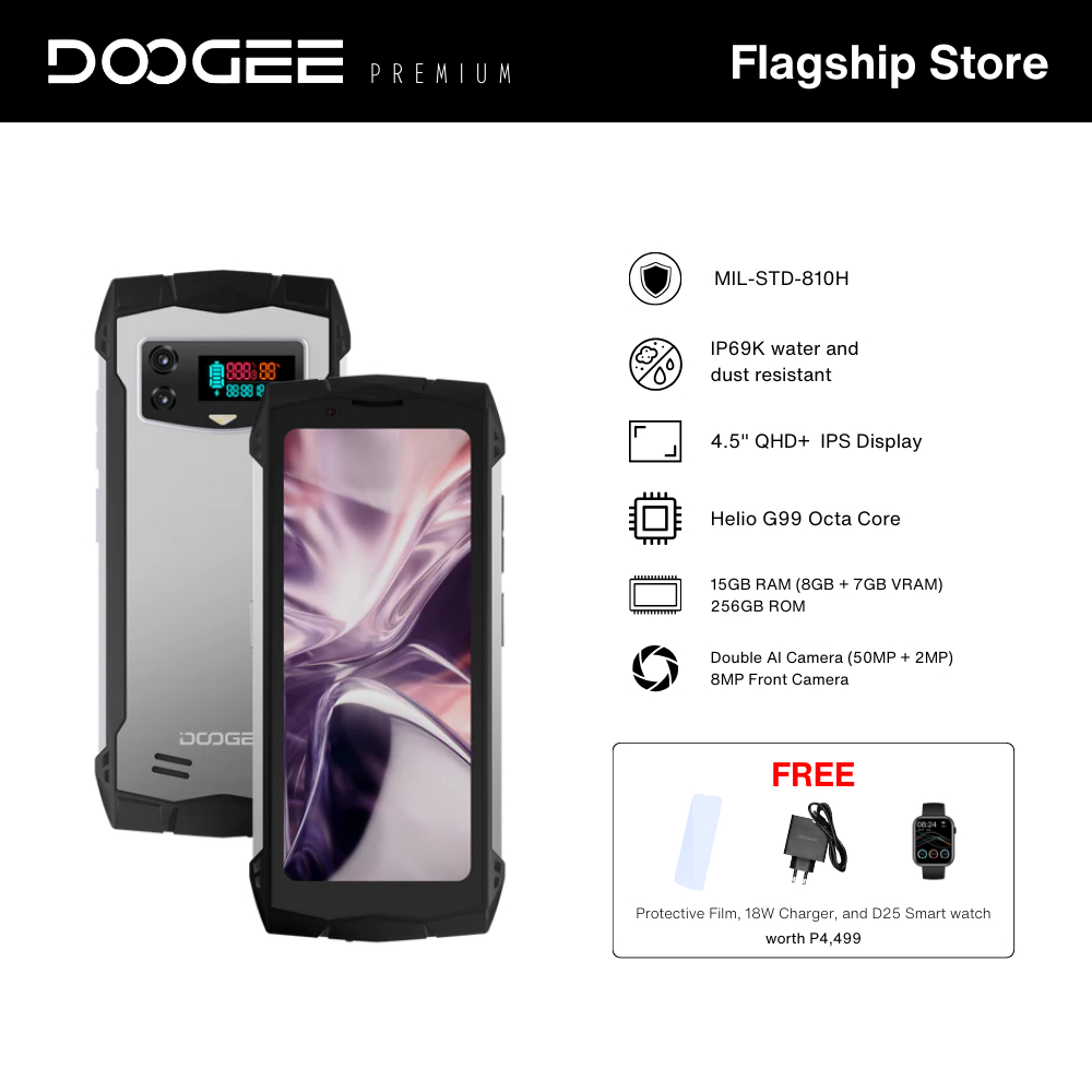 DOOGEE Smini Rugged Smartphone | 8+256GB | IP68 Waterproof | Helio G99 ...