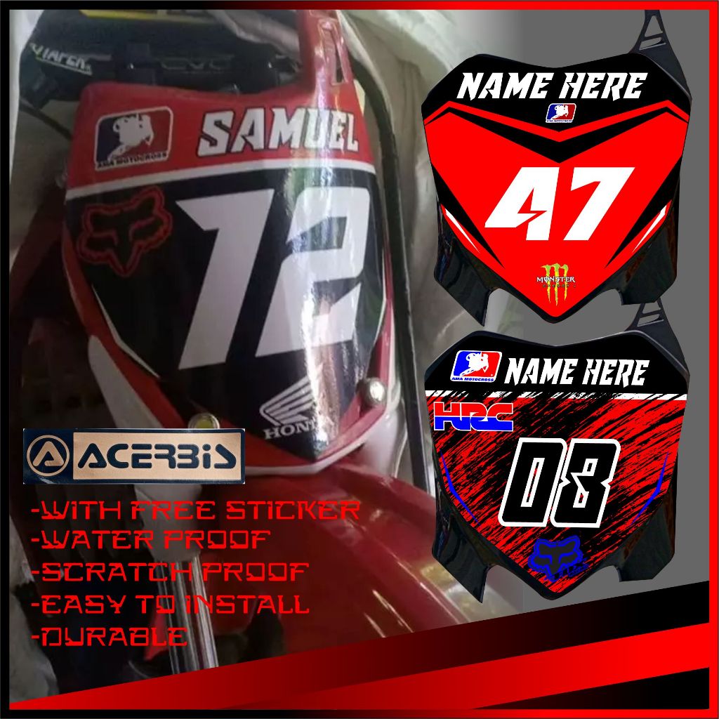 (Black Racing Plate with Sticker) Printable durable and High Quality ...