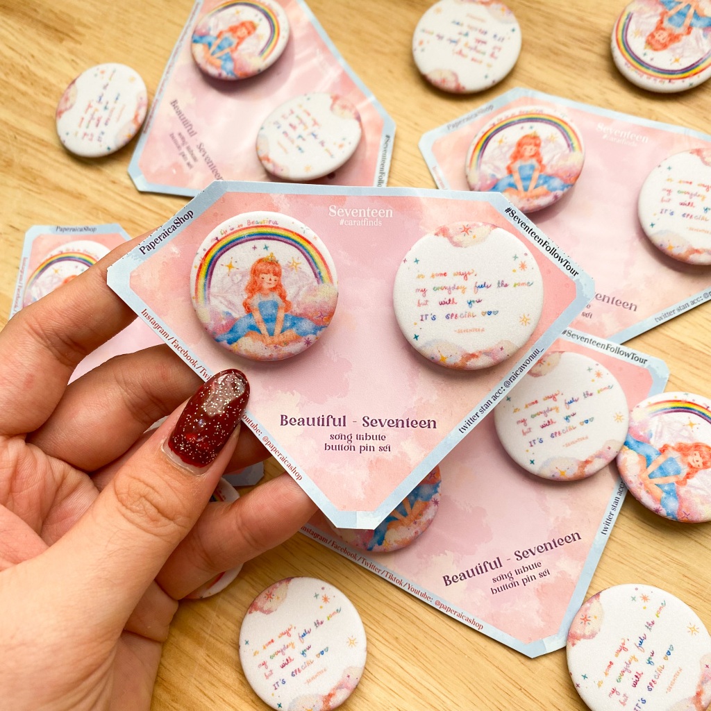 Song Beautiful Button Pins, 17 Tribute Button Pin, Seven Tin Cute Teen ...