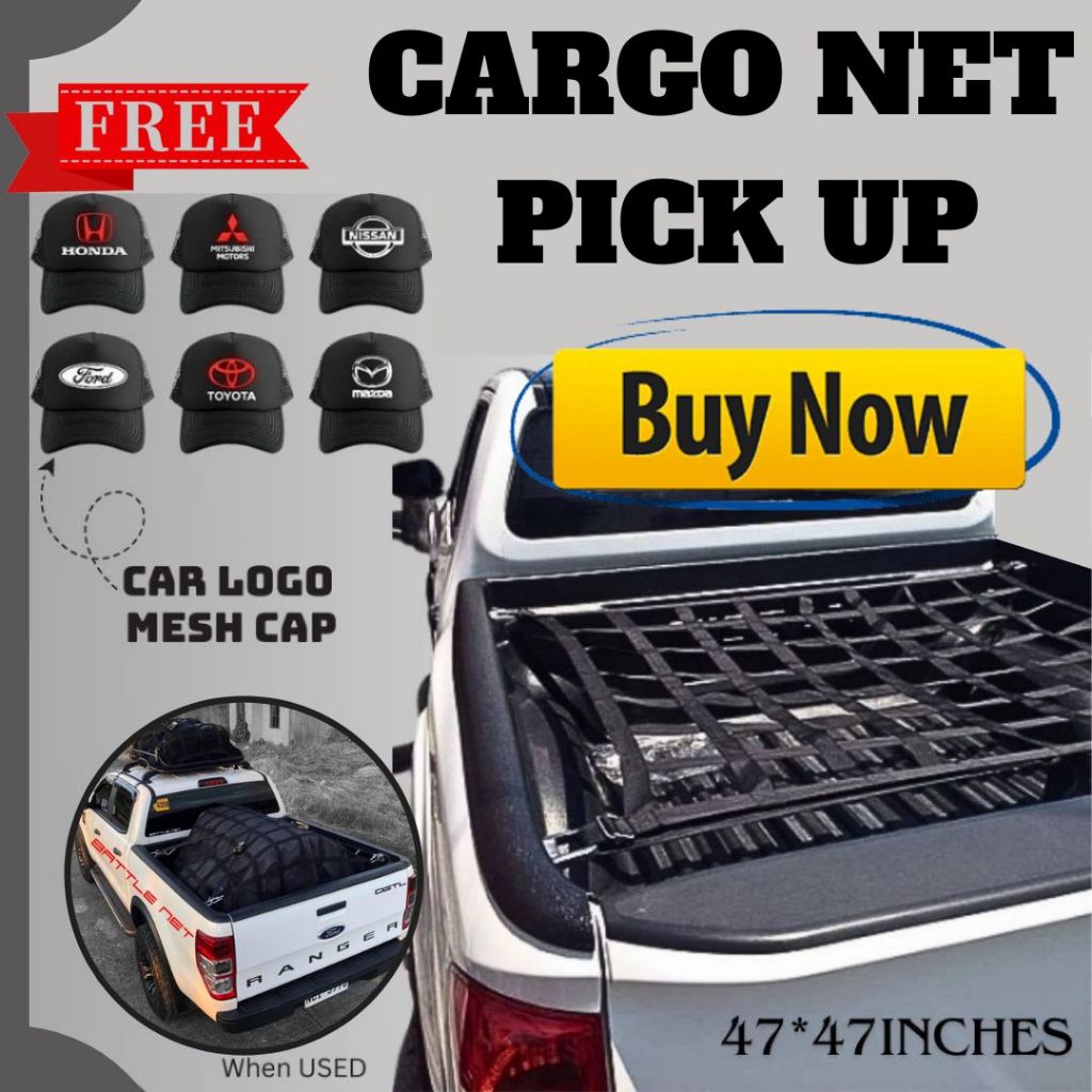 AOK Cargo Net Pick Up Car Trunk Net 47*47 inches for all types of PICK ...
