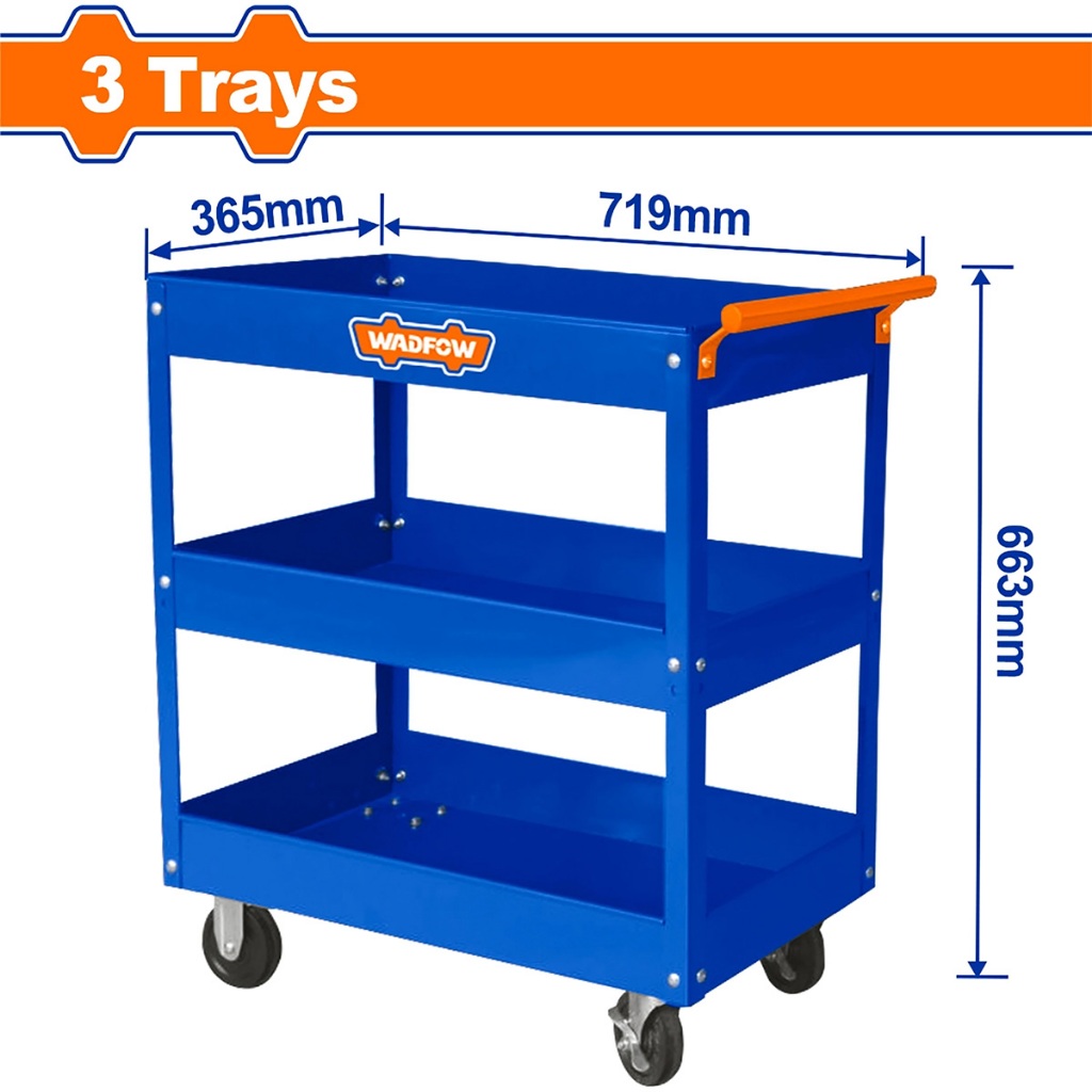 BUILDMATE Wadfow 3-Layer Tool Cart Trolley Hand Push Multi-Functional ...