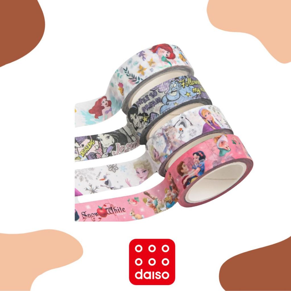 [DAISO KOREA] Jasmine Elsa Little Mermaid Princess Masking Tape 1.5cm x ...