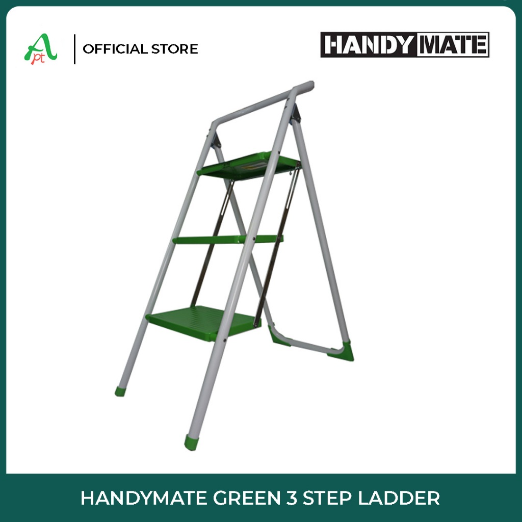 Handymate Three (3) Step Ladder Foldable Green | Shopee Philippines