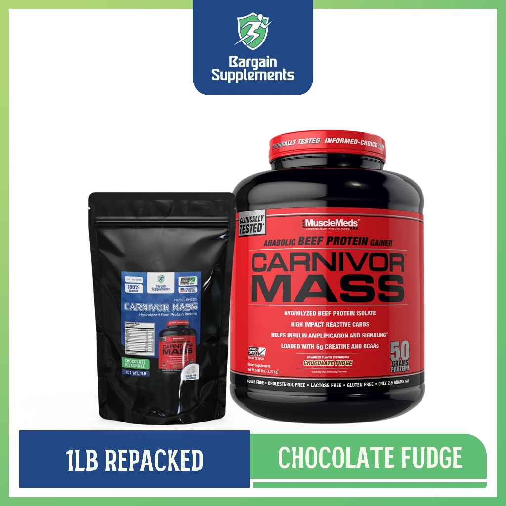 REPACKED | MuscleMeds Carnivor Mass - 1LB - Chocolate Fudge | Repacked ...