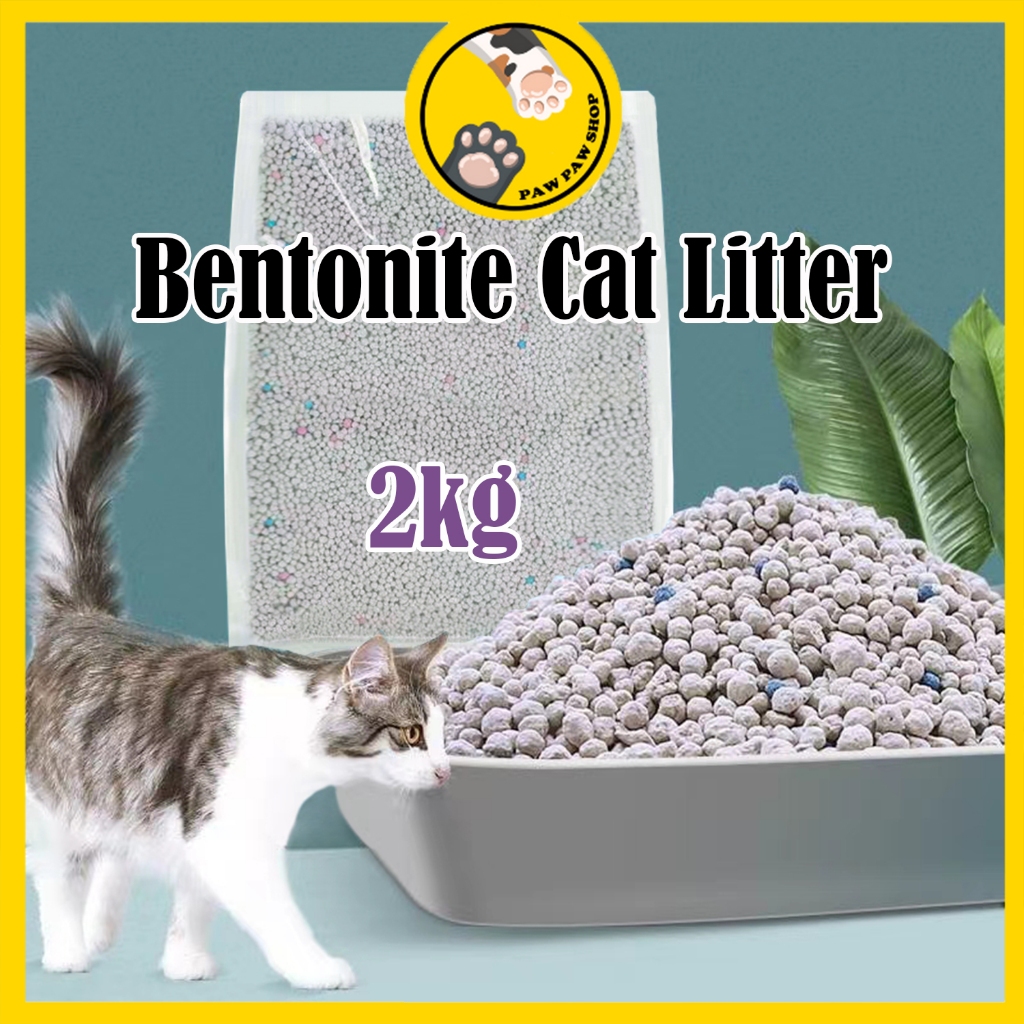 2kg Natural Bentonite Cat Litter Sand Biodegradable Fast Clumping ...