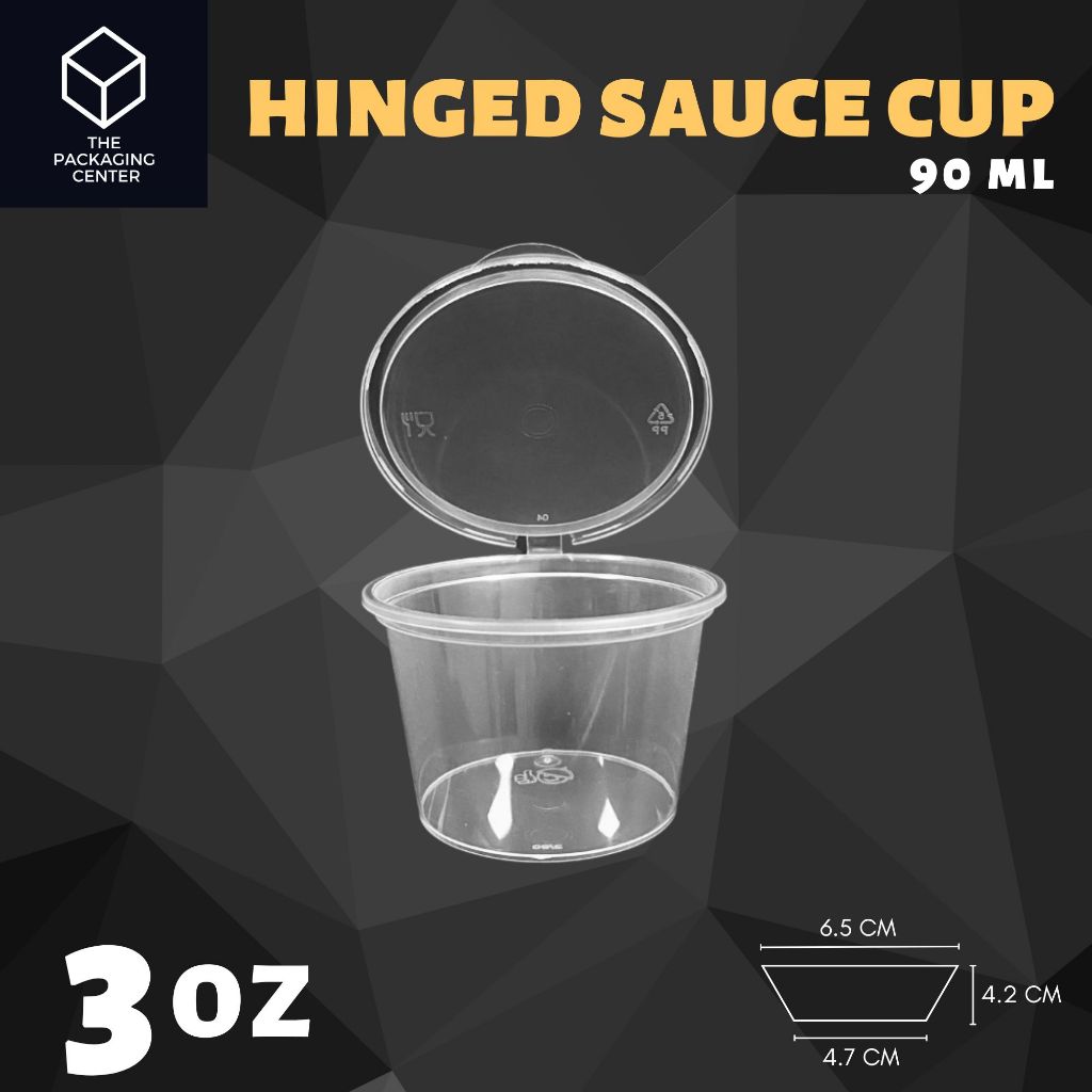 (By 50's) Hinged Sauce Cup Containers - 1oz, 2oz, 3oz, 4oz ...